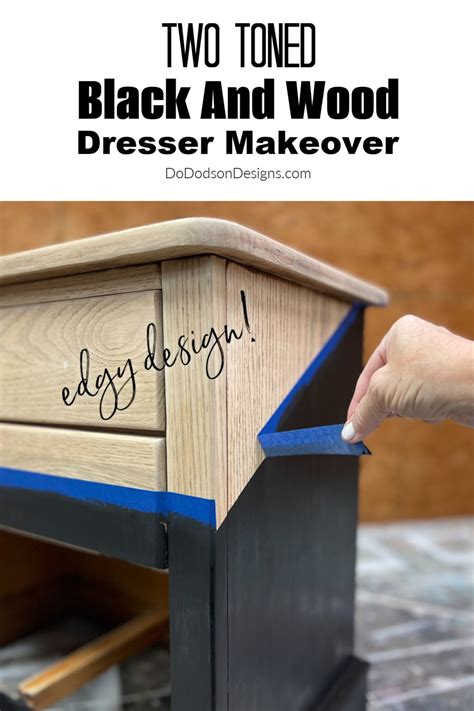 Modern Two Toned Black And Wood Dresser Makeover Artofit