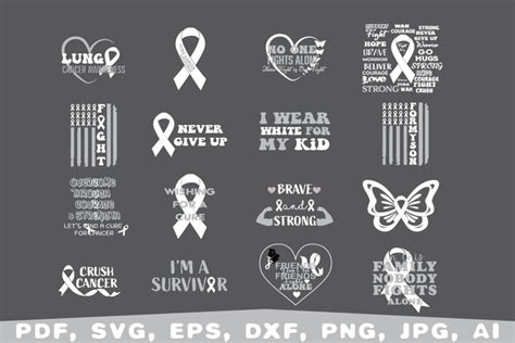 Lung Cancer Awareness Svg White Ribbon Svg PNG 2263039
