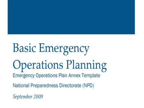 Emergency Operation Plan Template 8 Emergency Operations Plan Templates