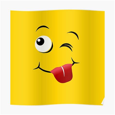 Póster Emoji cara con lengua fuera de Aurealis Redbubble