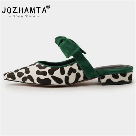 Шлепанцы JOZHAMTA женские из натуральной кожи, с бантом, заостренный ...