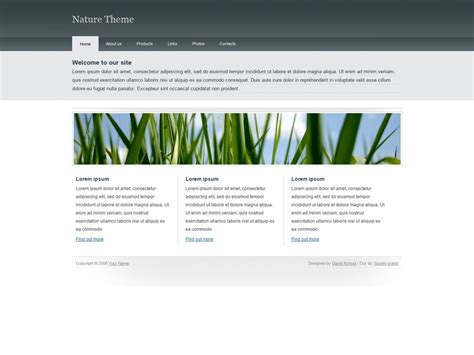 Free HTML CSS Template Nature Theme Free HTML Templates Free CSS Templates And More