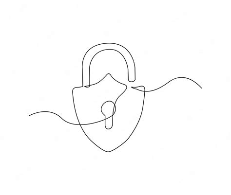 Premium Vector Continuous One Line Drawing Of Metal Padlock Padlock Security Sign Symbol