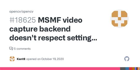 MSMF Video Capture Backend Doesn T Respect Setting Output Format Other