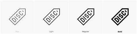 Coupon Icon Thin Light Regular And Bold Style Vector Image