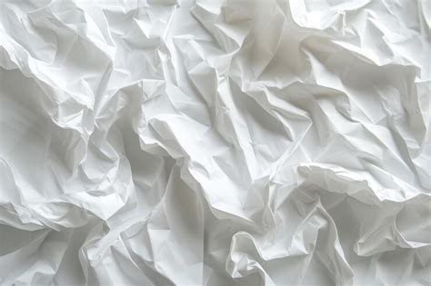 Premium Photo White Color Creased Paper Tissue Background Texture