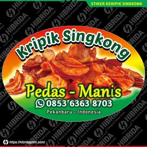 Label Keripik Singkong Pedas Manis Percetakan Stiker Label Pekanbaru