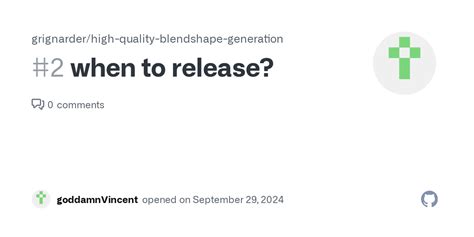When To Release · Issue 2 · Grignarderhigh Quality Blendshape