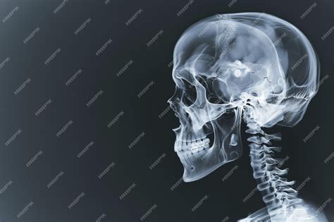 Premium Photo Detailed Xray Image Of Human Skull And Cervical Spine