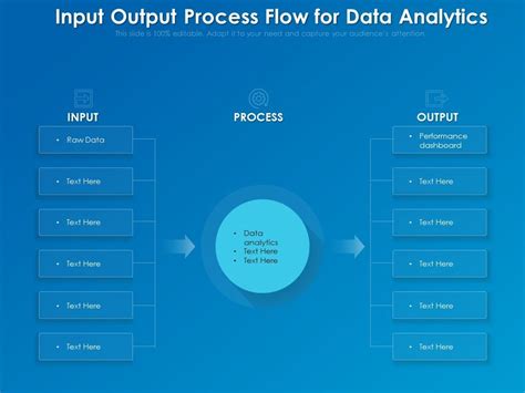Input Output Process Flow For Data Analytics Presentation Graphics Presentation Powerpoint