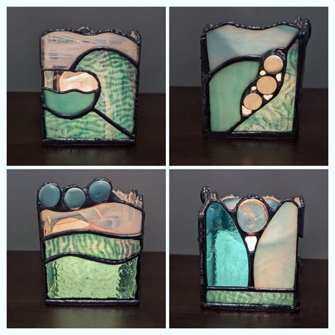 The Beachcomber Stained Glass Candle Box Candle Holder Etsy
