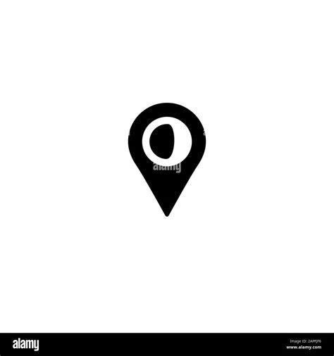 Black Location Icon Gps Pointer Map Pin Navigator Guide Vector Line Simple Button Blue