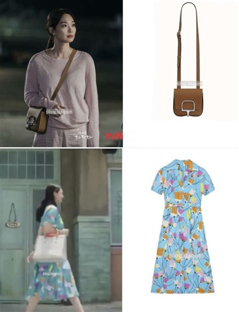 갯마을 차차차 4회 신민아 윤혜진 하늘색 플라워 원피스 구찌 가방 에르메스 숄더백 옷 핑크 니트 바지 패션 브랜드는