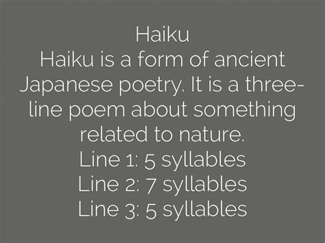 Haiku Poems About Nature 5 7 5 Syllables