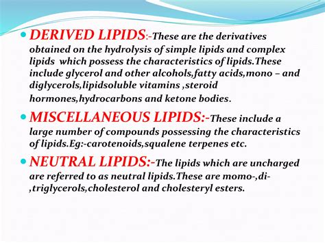 Classification And Functions Of Lipids Ppt