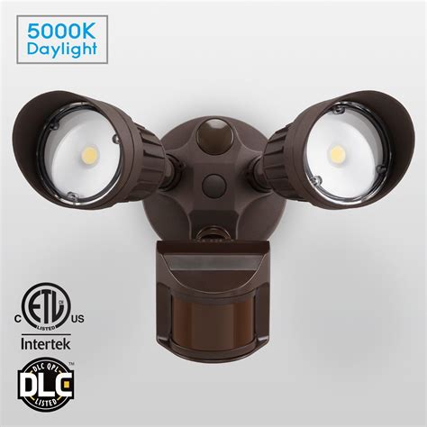 20W Dual-Head Motion-Activated LED Outdoor Security Light, Photocell ...