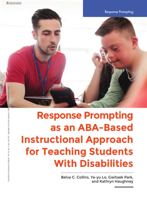 Aba Response Prompting For Disabilities Pdf Lesson Plan Autism