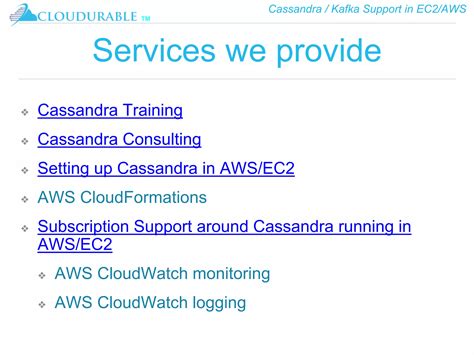 Amazon Aws Basics Needed To Run A Cassandra Cluster In Aws Ppt