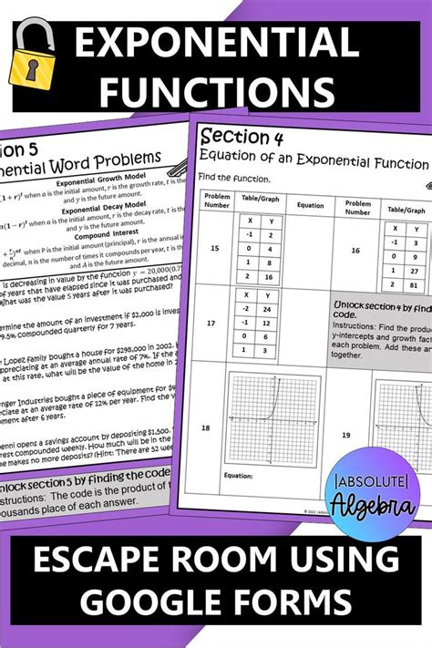 Exponential Functions Digital Escape Room Using Google Forms