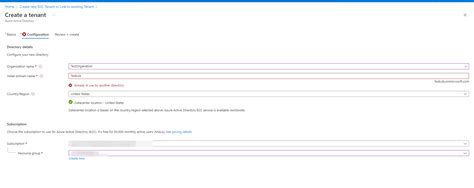 azure ad b2c how to create a b2c tenant for existing directory