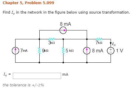 Solved Chapter Problem Find Io In The Network In Chegg