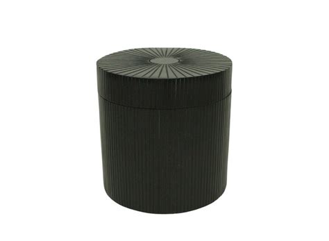 Round Storage Box Lines Black Wilhelmina Designs