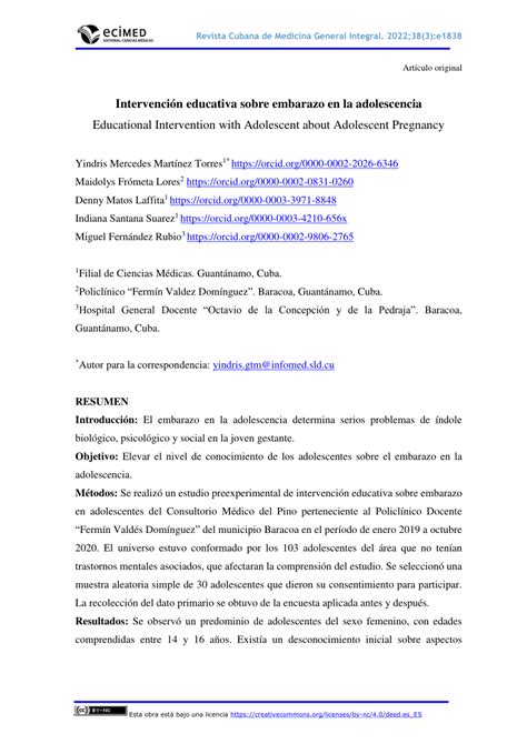 Pdf Educational Intervention With Adolescent About Adolescent Pregnancy