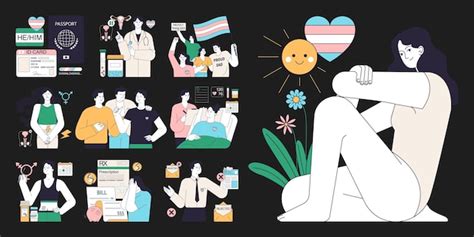 Premium Vector Gender Transition Consequences Set Genderaffirming