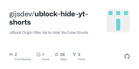 Github Gijsdevublock Hide Yt Shorts Ublock Origin Filter List To