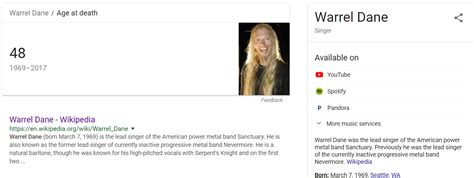 Warrel Dane Nevermoresanctuary Dies Unexpectedly At 56 Metal Stuff