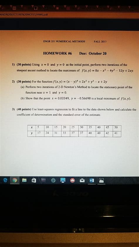 solved numerical methods please answer 1 3