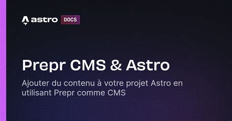 Prepr CMS Astro Docs
