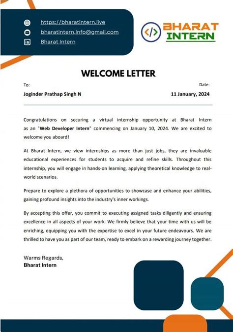 Bharatinternship Bharatintern Joginder Prathap Singh N