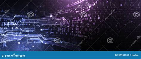 Abstract Glowing Technology Background Communication Concept Template For Science Presentation