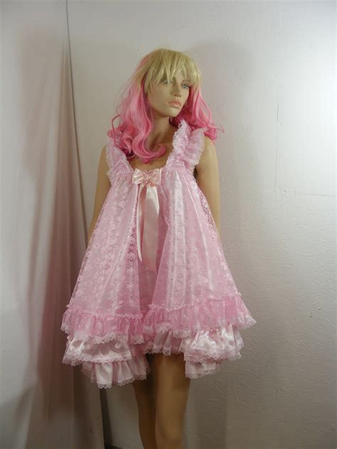 Specialty Costumes Sissy Adult Baby Dress Satin Babydoll Negligee