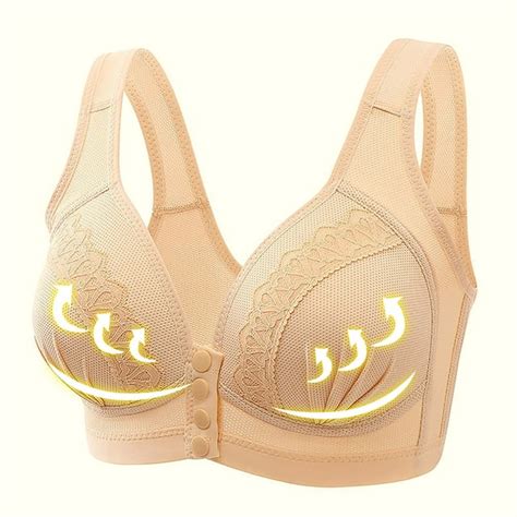Purcolt Front Closure Wire Free Bras For Women Plus Size Comfort Push