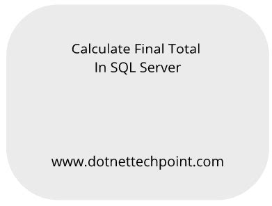 Calculate Final Total In SQL Server Dot Net Techpoint