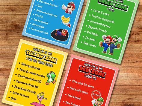 Zones Of Regulation Super Mario Visual Printables Etsy
