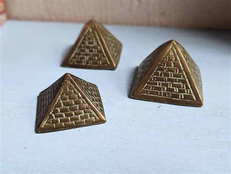 Vintage Brass Encryption Pyramid Paperweights Circus Vintage And Curios
