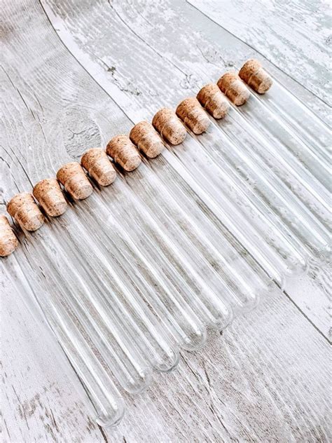 Clear Plastic Test Tubes With Cork X Mm Test Tube Etsy UK