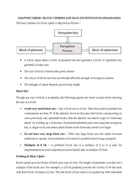 Chapter 3 4 Block Ciphers Des Aes Chapter Three Block Ciphers And