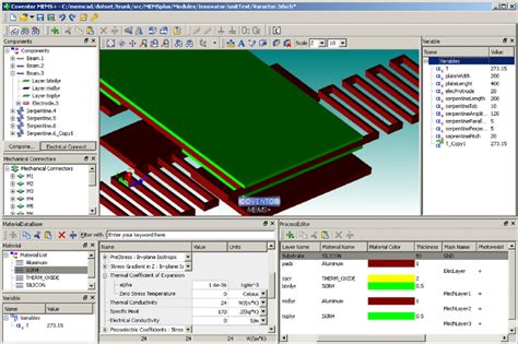 mems design environment that allows direct creation and simulation in