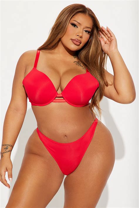 Nova Microfiber Extreme Push Up Bra Red Fashion Nova