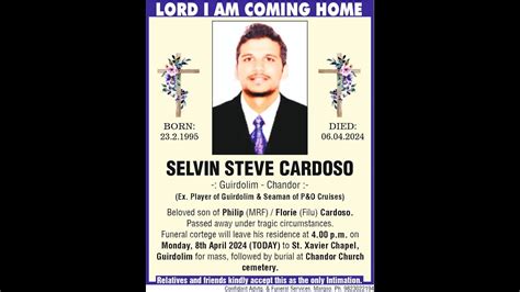 Selvin Steve Cardoso Funeral Video Part 2 YouTube