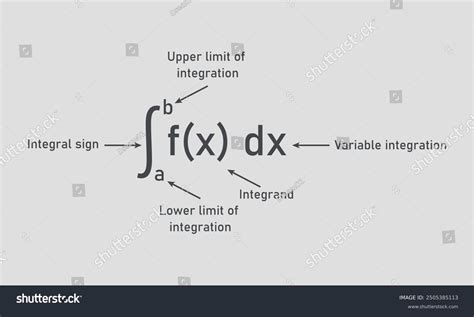 Integral Calculus Formula Variable Integration Integrand Stock Vector
