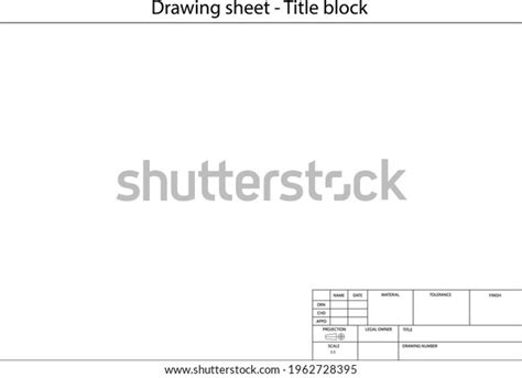 Drawing Sheet Title Block Engineering Design Vector có sẵn miễn phí bản quyền
