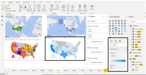 display scale color in a shape map microsoft power bi community
