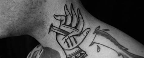 50 Traditional Neck Tattoos For Men Old School Ink Ideas
