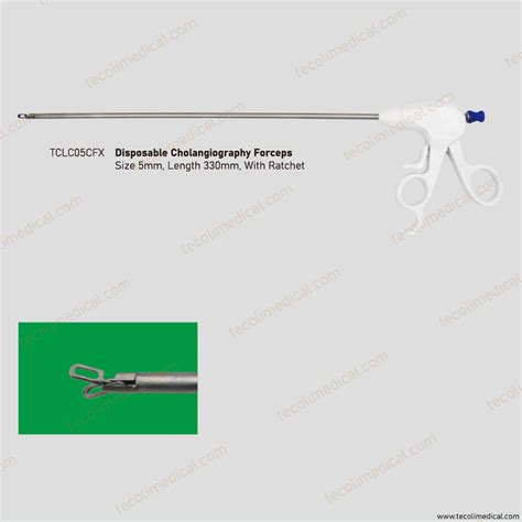 Disposable Cholangiography Forceps Diam 5mm Length 330mm Handle With Ratchet Tclc05cfx