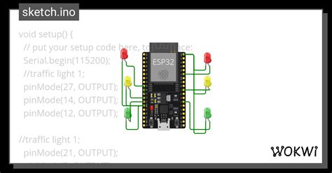 Traffic Light Simulation Wokwi Esp32 Stm32 Arduino Simulator